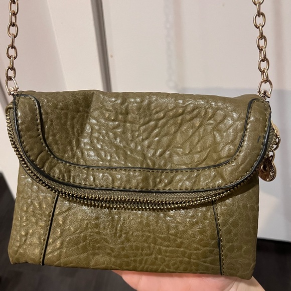 Bags | Boutique Olive Green And Gold Cross Body Fold Over Bag | Poshmark